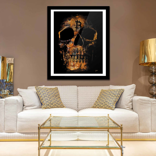 Bitcoin Skull Semi-Gloss Print | Gothic Crypto Art - Thedopeart