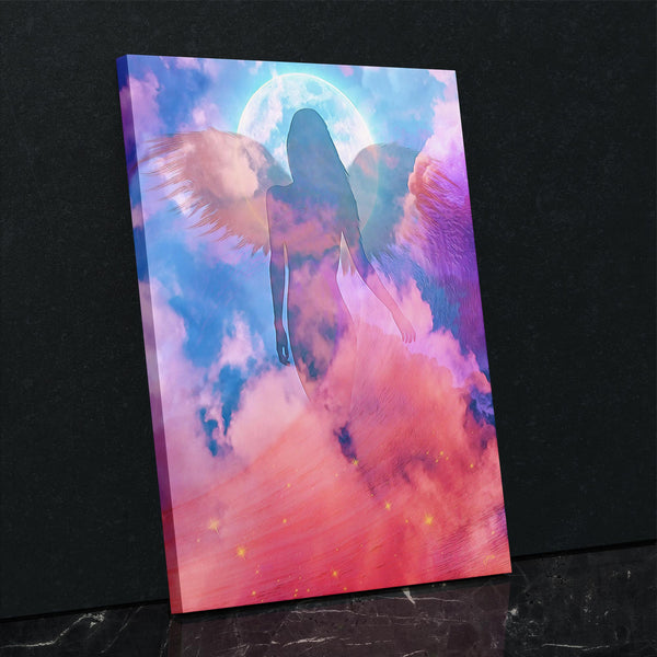Surreal Angel Art - Blue Angel Canvas Wall Decor - Thedopeart